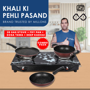 Sigri-wala Family Combo 2B gas stove+fry pan+dosa tawa+deep kadhai ...