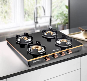 CARVES 4 Burner Lotus Model Steel, Glass Manual Gas Stove Price in ...
