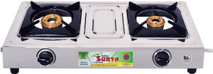 Indian Surya 2 burner Stainless Steel Manual Gas Stove Price in India ...