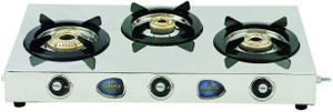 SUNSHINE Triple cook gas stove 3 burner, ISI Certified, Stainless Steel ...
