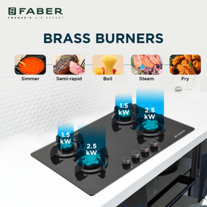 FABER HOB PRIME HT784 CRS BR CI AI Glass Automatic Hob Price in India ...