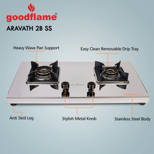 goodflame Aravath 2B Stainless steel stove 2 Dual Tone Imported(Silver ...