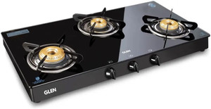 Glen Glass ,Cooktop (1038GTBBBL) With High Flame Brass Burner Glass ...
