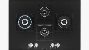 BOSCH Built in Series 6 Gas hob 75 cm Tempered glass, Aluminium Burner ...
