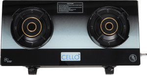 cello Gradient 2 Burner Black Gas Cooktop, Dual Shade Toughened Glass ...