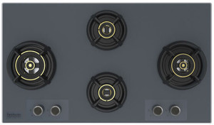 Hindware Graphite 4B 90 cm Hob with Elegant Grey Metallic Knobs |Flame ...