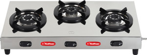 Hindflame 3 Burner Triple Cook Premium Stainless Steel Manual Gas Stove ...