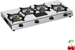 Rich flame Gas Stove 4 Burners Steel Body | ISI Certified Gas Chulha ...