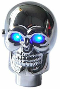 LAVITRA 3D Skull Head Blue Finish Eye LED Light Car Manual Gear Shift ...