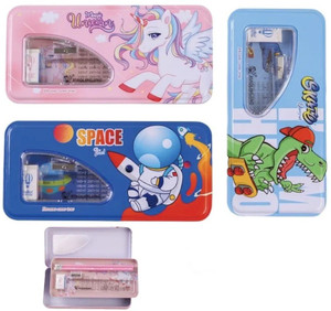 Flipkart.com | Barbarik Metal Pencil Box with Pencil, Eraser, Sharpener ...