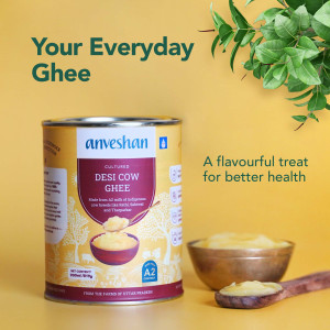 Anveshan A2 Cultured Desi Cow Ghee - 900ML Ghee Tin Price in India ...