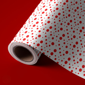 Giftyne Gift Wrapping Paper Sheet – Red Polka Dots Premium Glossy ...