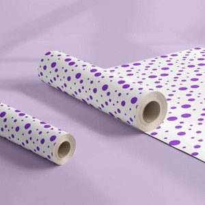 Giftyne Gift Wrapping Paper Sheet – Purple Polka Dots Premium Glossy ...