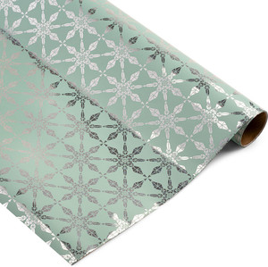 Crown Greetings Light Green Holographic Snowflakes Gift Wrapping Roll ...