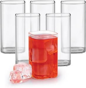 cello (Pack of 6) ROMA SQUARE 280ML TUMBLER Glass Set Water/Juice Glass ...