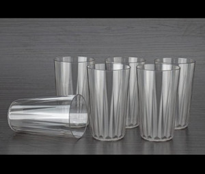 UNIQUE ENTERPRISE (Pack of 12) Transparent-Glass-12pcs Plastic ...