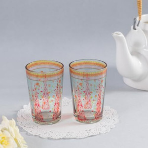 KOLOROBIA (Pack of 2) Babur Charbagh Inspired Chai Glass Glass Set Hot ...