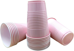 TMB Store (Pack of 10) Pink Reusable Pong Drinking Glass | Perfect for ...