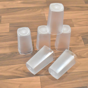 DeoDap (Pack of 4) Square Shape Plastic Fiber Glass - Set of 6 for ...