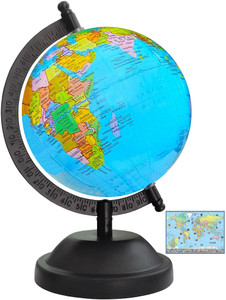 VALENCIA Black Metallic Globe 8 Inch Height, 5 Inch Diameter and World ...