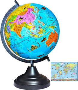 VALENCIA Black Metallic Globe 12 Inch Height, 8 Inch Diameter(Medium ...