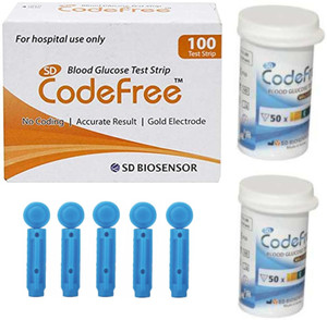 STANDARD Sterile Round Blood Glucose Needle + SD Codefree Strips ...