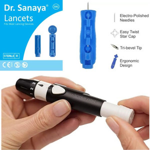 Dr. Sanaya Lancets with MICROLET Lancing Device – 250 Lancets for ...