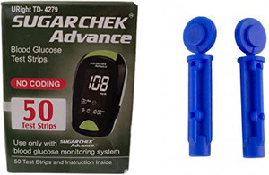 SugarChek Advance 50 Strips With Glucometer Lancets Price in India ...