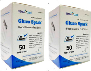 gluco spark 100 STRIPS WITH 100 Lancet | 100 Glucometer Strips Price in ...