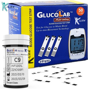 K-life Glucolab Glucose Sugar Testing 50 Glucometer Strips Price in ...