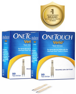OneTouch Verio 50 (Pack of 2) 100 Glucometer Strips Price in India ...