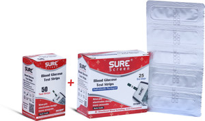 NISCOMED Surescreen Glucose Test Strips 75 (Only Strips, No Glucometer ...