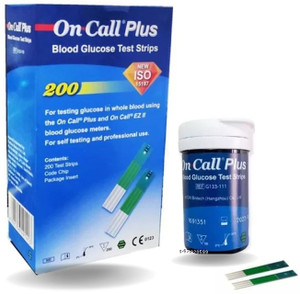 On Call Plus (007) Blood Glucose 200 Glucometer Strips Price in India ...
