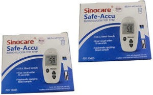 Sinocare Safe Accu-Blue(50*2) 100 Glucometer Strips Price in India ...