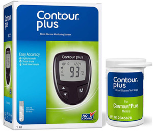 Contour Plus World's No.1 Glucometer (20 Strips+5Lancets+Lancing Device ...