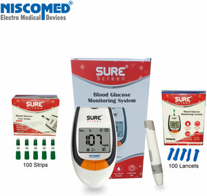 NISCOMED Diabetes Testing Machine With 100 Strips Glucometer Price in ...