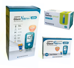 STANDARD Gluconavii GDH Glucometer with 100 Strips & 100 SD Biosensor ...