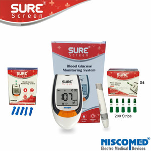 sure screen GLUCOMETER COMPLETE SET WITH 200 STRIPS Glucometer Price in ...