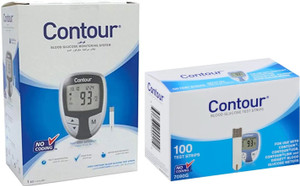 CONTOUR PLUS blue meter with 100 strips Glucometer Price in India - Buy ...