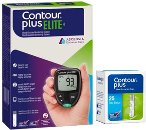 CONTOUR PLUS Elite + (25 Strips) Glucometer Price in India - Buy ...