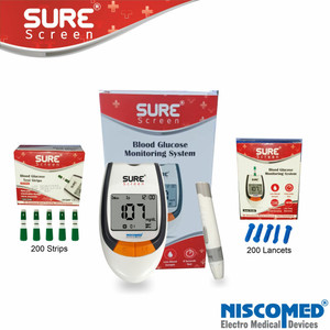 sure screen Diabetes Testing Machine With 200 Strips Glucometer Price ...