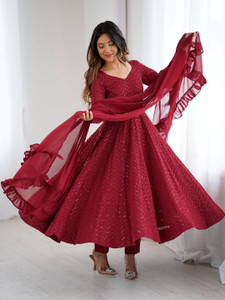 DHAAGA Anarkali Gown Price in India - Buy DHAAGA Anarkali Gown online ...