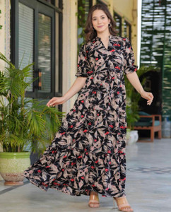 MACHLA Flared/A-line Gown Price in India - Buy MACHLA Flared/A-line ...