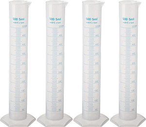 OCTA 500ML Transparent Plastic Graduated Cylinder for Laboratory ...