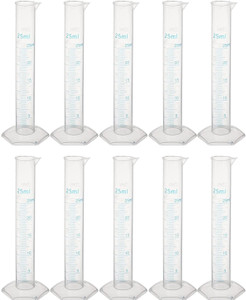 OCTA Transparent 25ML Plastic Graduated Cylinder for Laboratory Testing ...