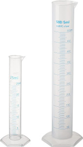 OCTA Plastic Measuring Cylinder Set with 25ml and 500ml Hexagonal Base ...