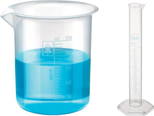 OCTA Plastic 10ml Measuring Cylinder & 250ml Measuring Beaker Combo ...