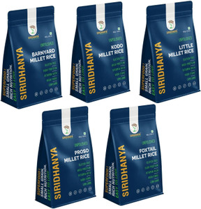 SIRIDHANYA Unpolished and organic millets pack of 5, each millet Gwt ...
