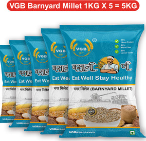 VGB Unpolished Barnyard Millet (Samak) / Bhagar millet - 5kg ( 1kg Pack ...
