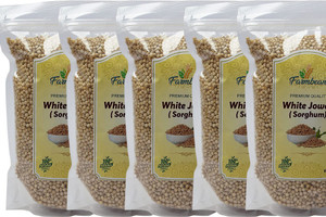 Farmbean Whole White Jowar Grains (1 KG X 5)/ Sorghum / Jonna For ...